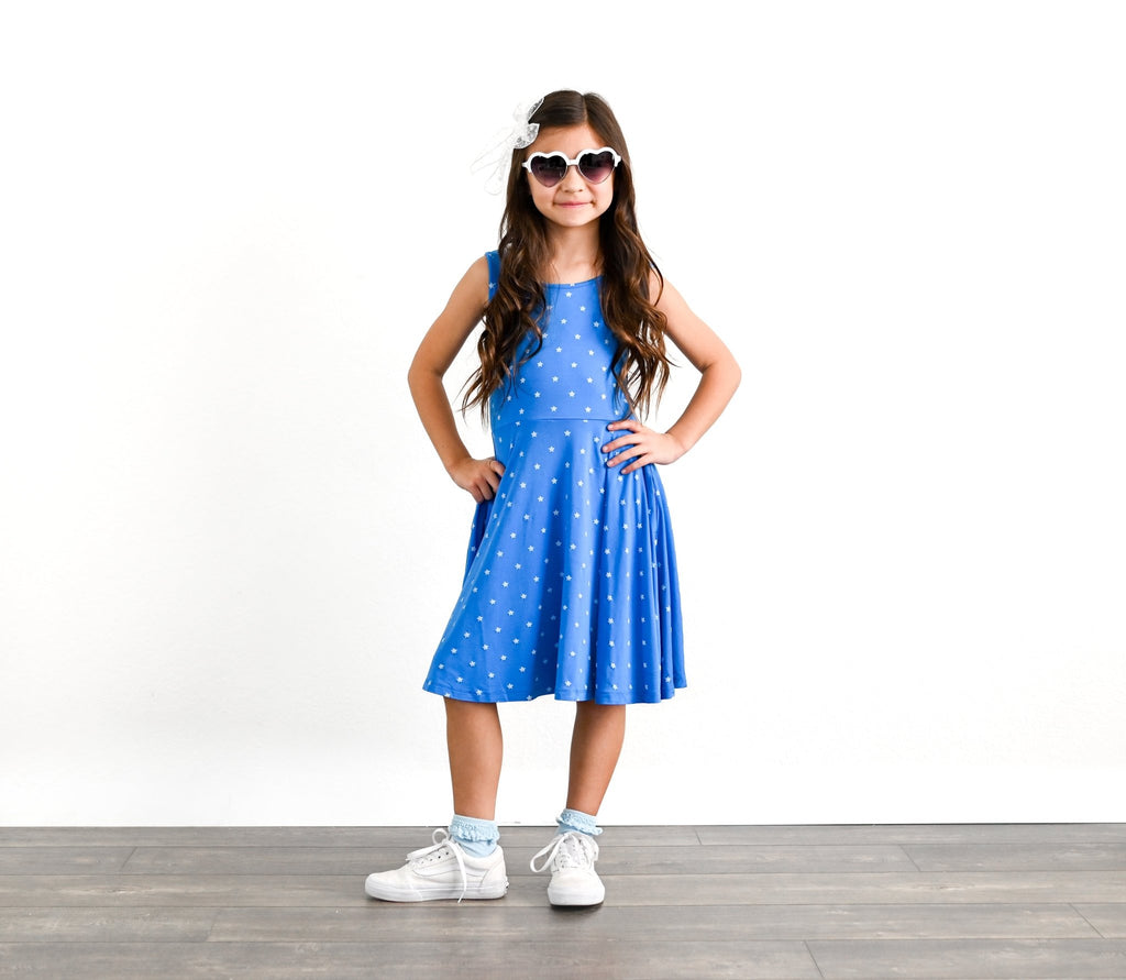 Super Stars Sleeveless Twirl Dress – Twinflower Creations